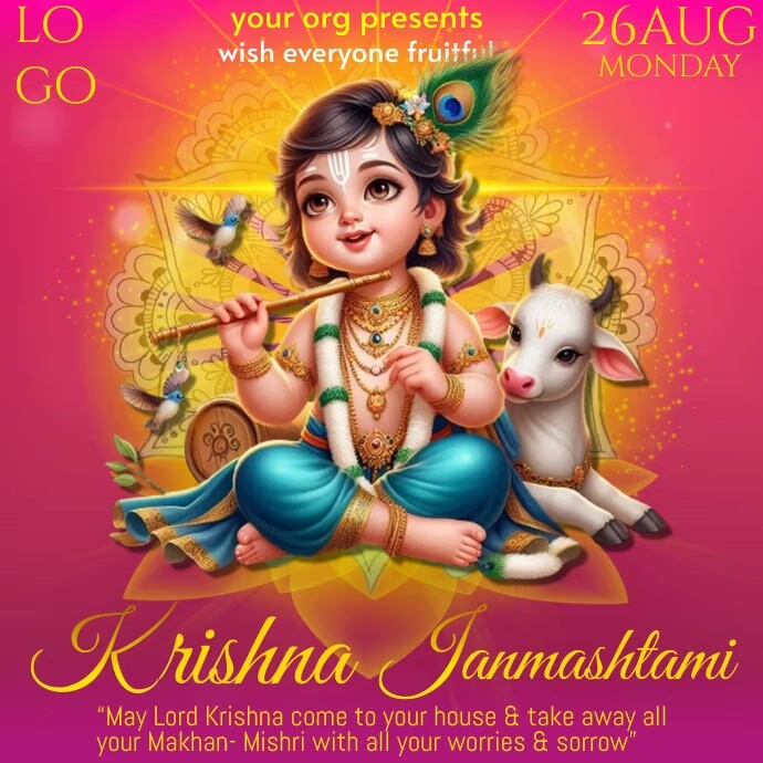 Krishna Janmashtami Template | PosterMyWall