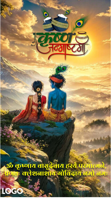 Krishna janmashtami instagram whatsapp facebook poster banner wallpaper ...
