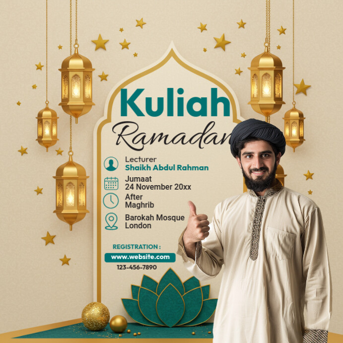 Copy of kuliah maghrib ad template | PosterMyWall