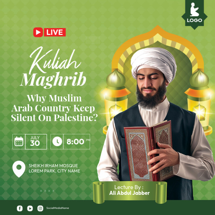 Kuliah Maghrib Mosque Template | PosterMyWall