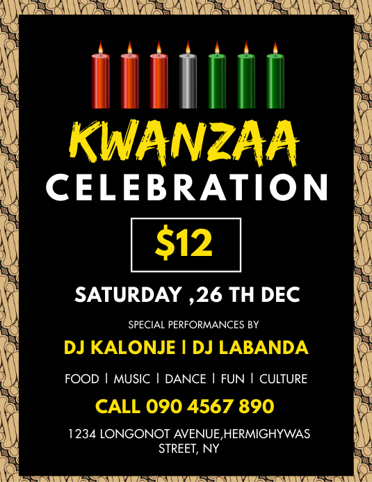 KWANZAA CELEBRATION Template | PosterMyWall