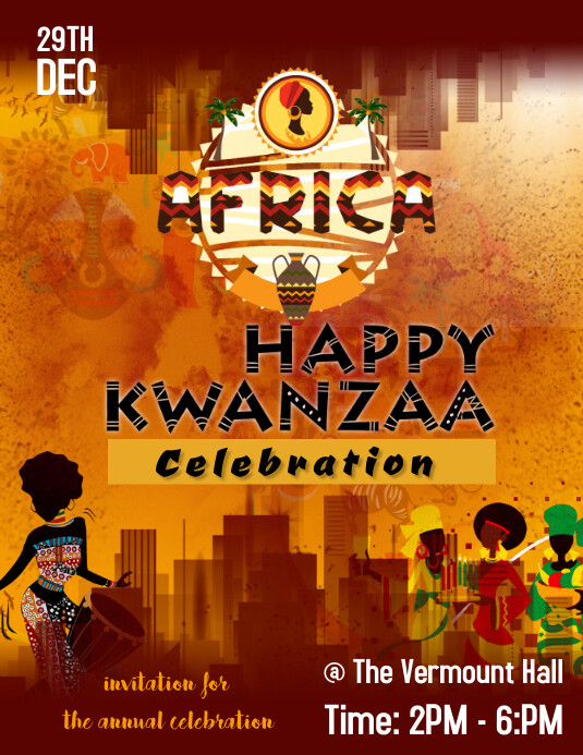 Kwanzaa celebration poster flyer design . Template | PosterMyWall
