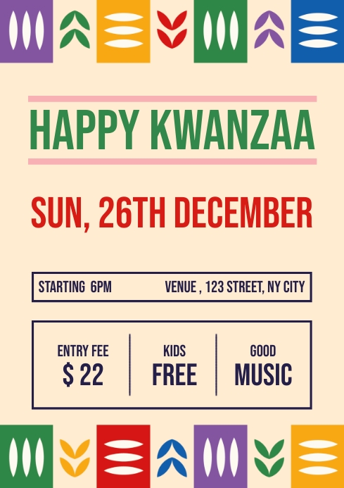 kwanzaa poster Template | PosterMyWall