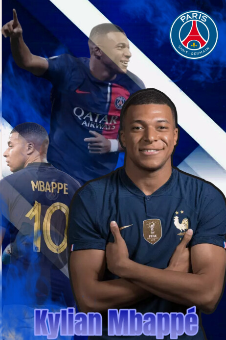 Kylian Mbappe' Template | PosterMyWall