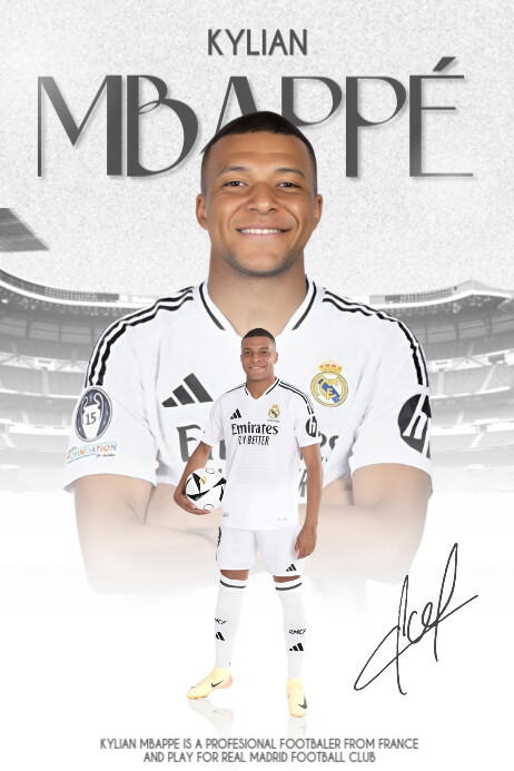 Kylian Mbappe Poster Design Flyer Templat | PosterMyWall