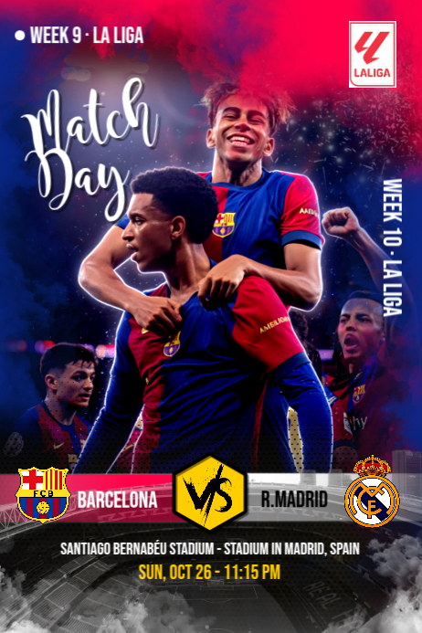 Copy of La Liga Football Match Poster | PosterMyWall