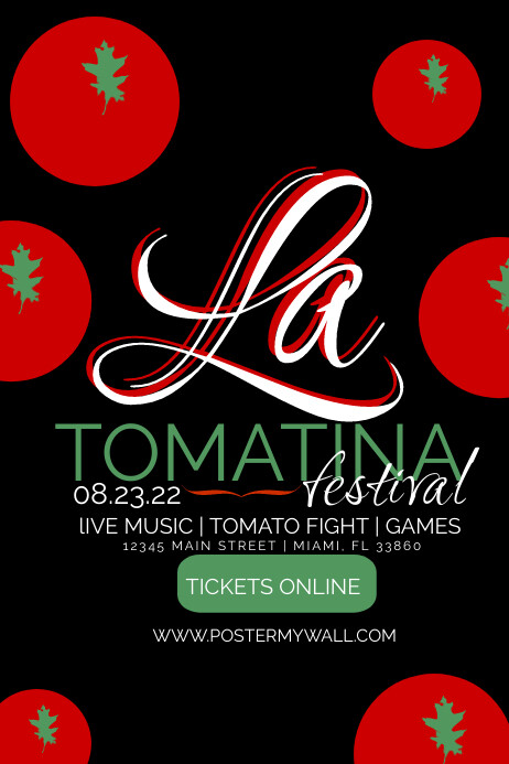 La Tomatina Tomato Festival Flyer Template | PosterMyWall