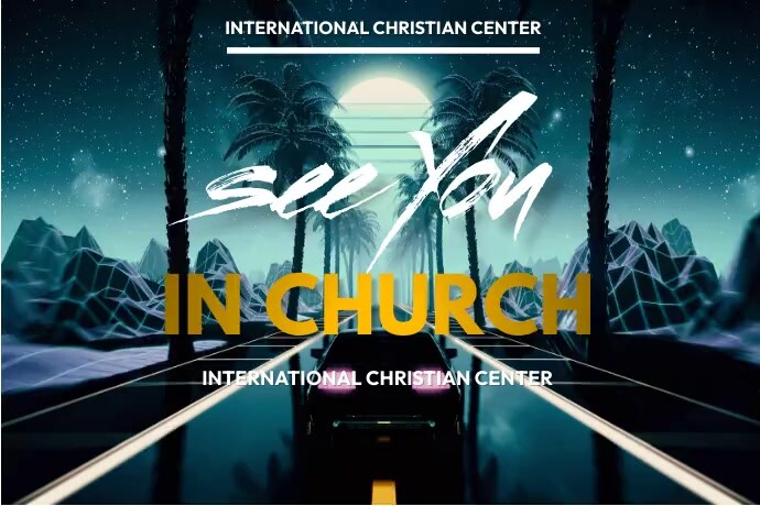 label church neon video flyer Template | PosterMyWall