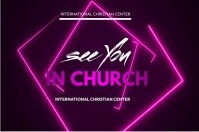 label church neon video flyer Template | PosterMyWall