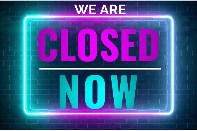 Copy of label closed now neon video flyer | PosterMyWall