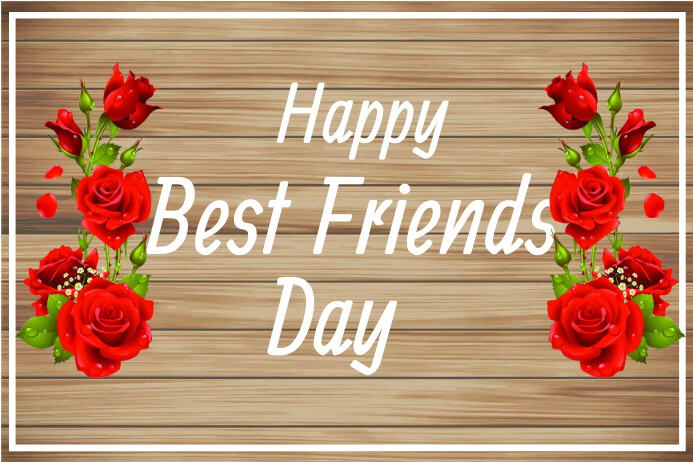 label happy best friend day flyer Template | PosterMyWall