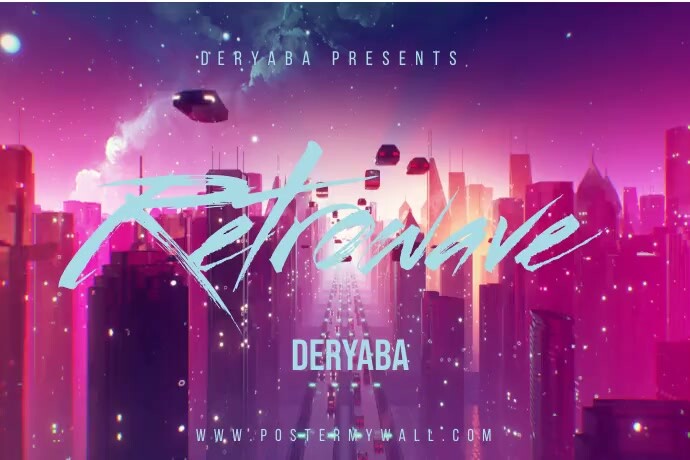 label neon Retrowave flyer Template | PosterMyWall