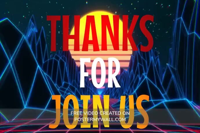 label neon thanks for join us flyer Template | PosterMyWall
