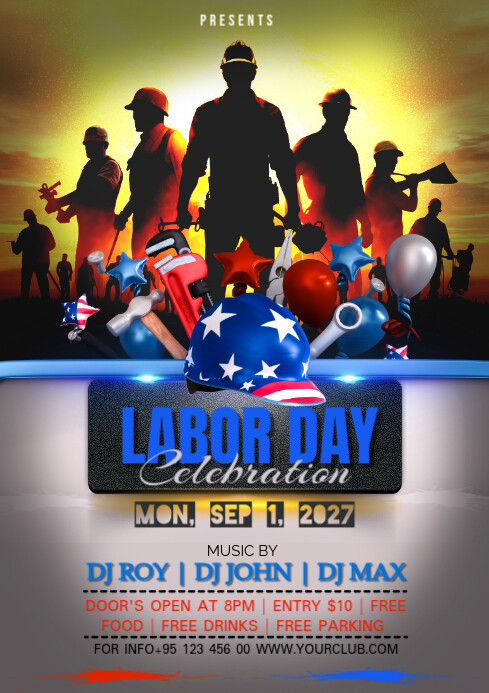 Labor Celebration Day Poster A4 Template | PosterMyWall