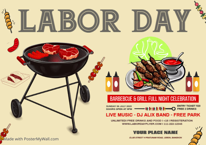 Labor day barbecue special invitation Template | PosterMyWall