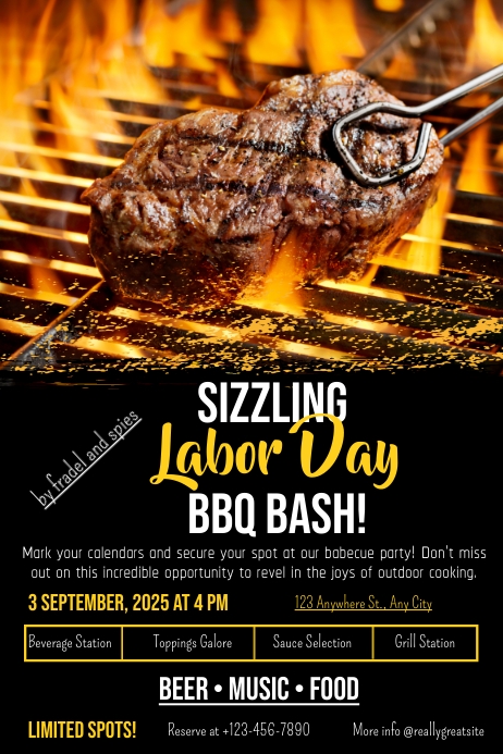 labor day bbq party,bbq bash invitation Template | PosterMyWall