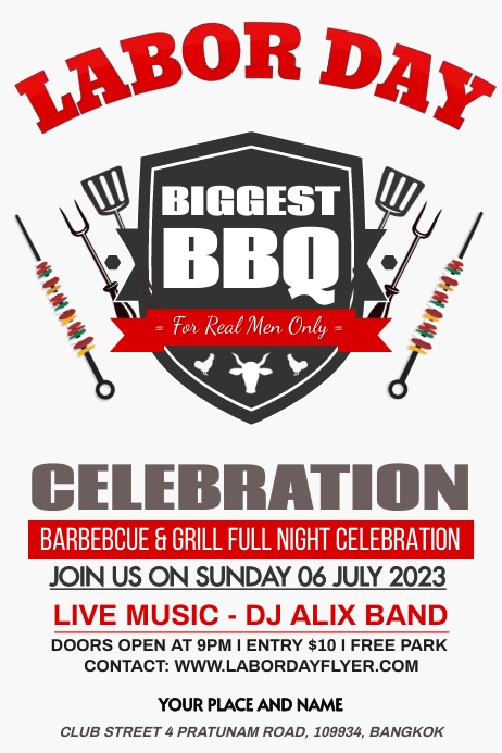 Plantilla de labor day bbq party invitation flyer | PosterMyWall