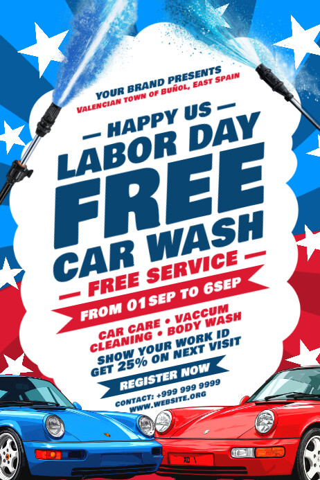 Labor Day Car Wash Service Template | PosterMyWall