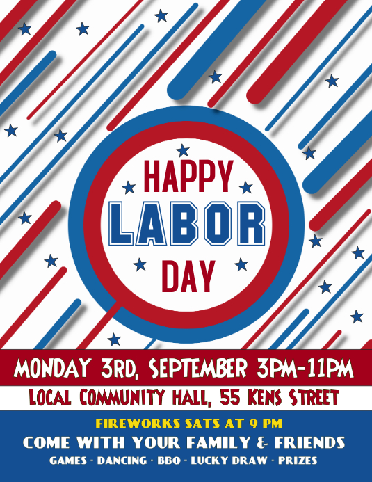 Labor Day Celebration Event Flyer Poster Template | PosterMyWall