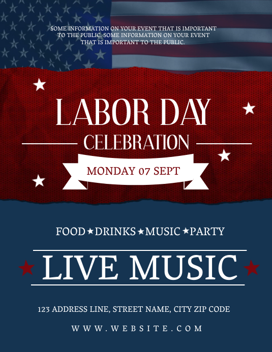 Labor Day Celebration Event Flyer Template | PosterMyWall