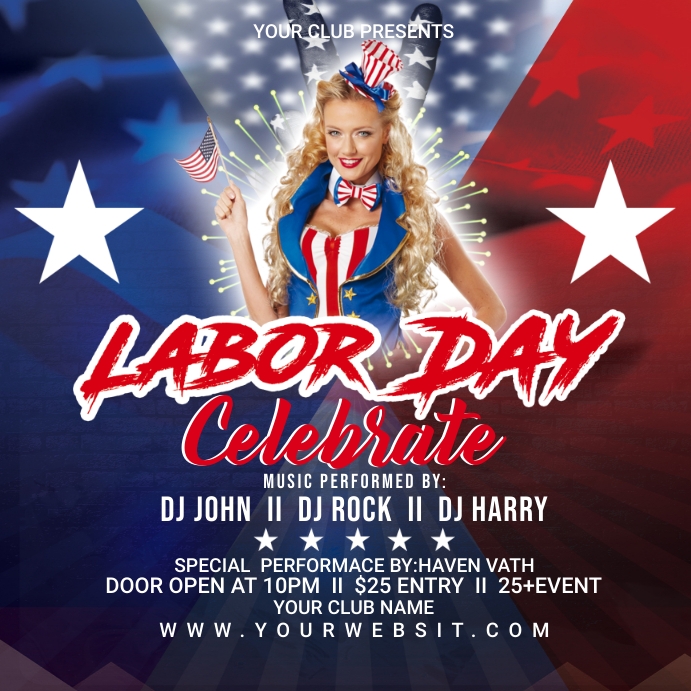 Labor day celebration party flyer Template | PosterMyWall