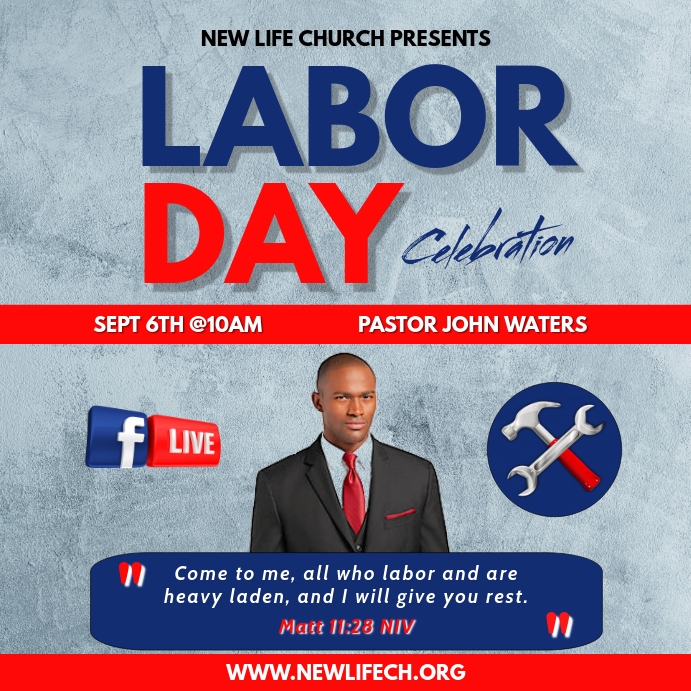 Copy of LABOR DAY CHURCH FLYER TEMPLATE | PosterMyWall