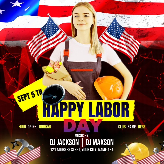 labor day clelebration flyer ad design Template | PosterMyWall