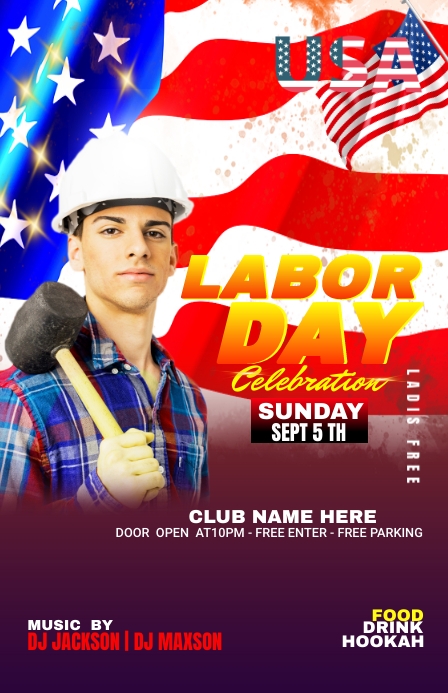 labor day clelebration flyer ad design Template | PosterMyWall