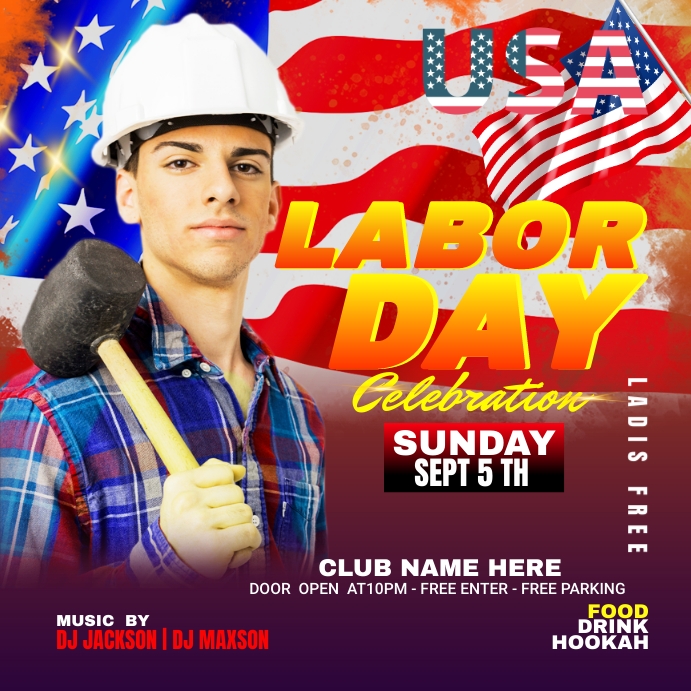 labor day clelebration flyer ad design Template | PosterMyWall