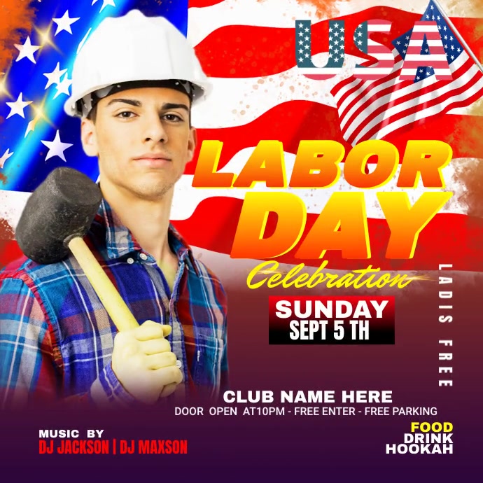 labor day clelebration flyer ad design video Template | PosterMyWall