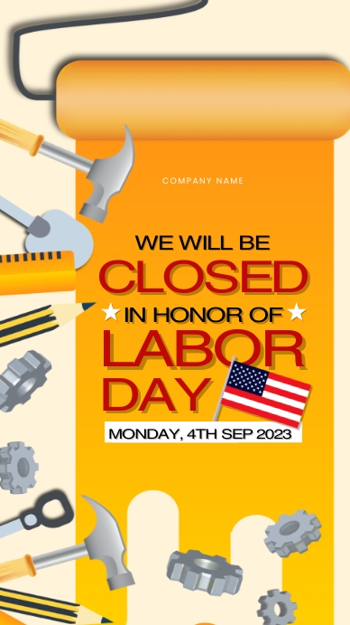 Plantilla de Labor Day Closing Noticed Instagram Story | PosterMyWall