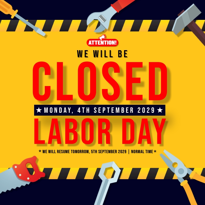 Plantilla de Labor Day Closing Noticed Template | PosterMyWall
