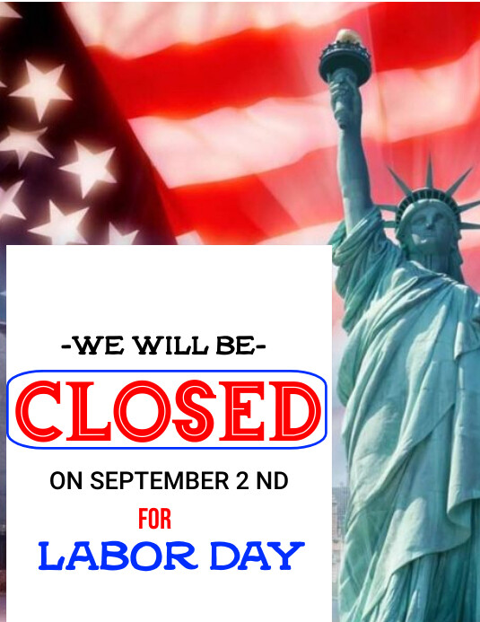 Plantilla de labor day closing sign | PosterMyWall
