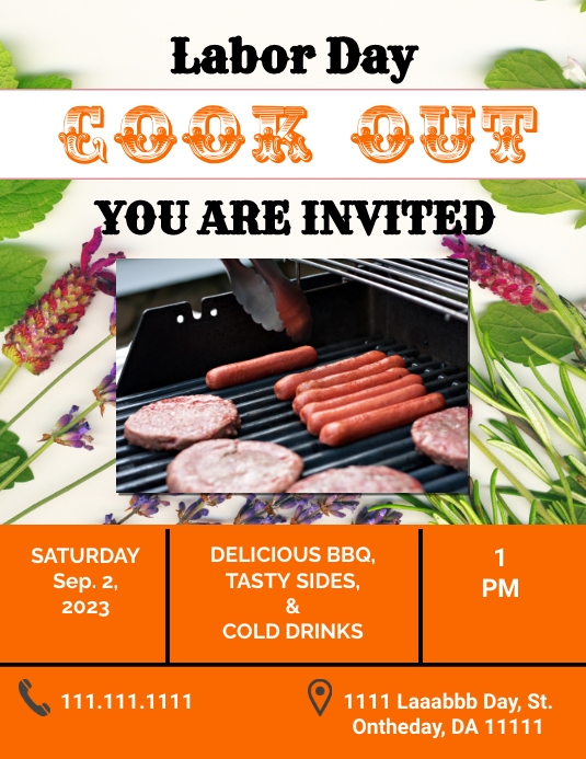 Labor Day Cook Out 2023 Template | PosterMyWall