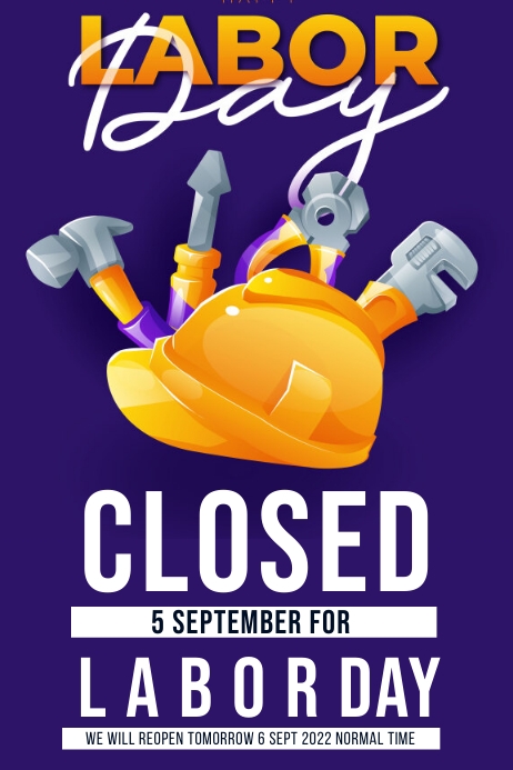 LABOR DAY DAY SHOP CLOSED NOTICE TEMPLATE | PosterMyWall