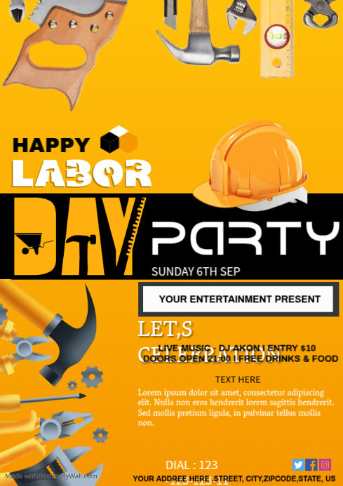 LABOR DAY Template | PosterMyWall