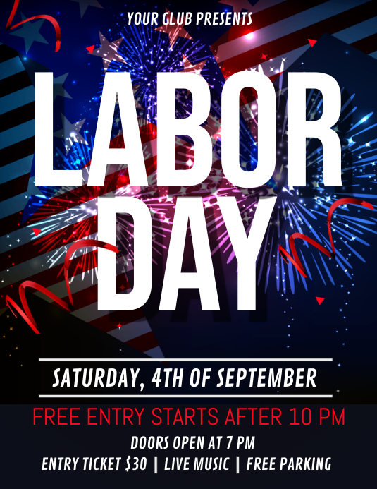 Labor Day Flyer, Worker's Day Template | PosterMyWall
