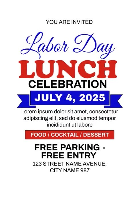Copy of Labor Day Lunch Ads | PosterMyWall