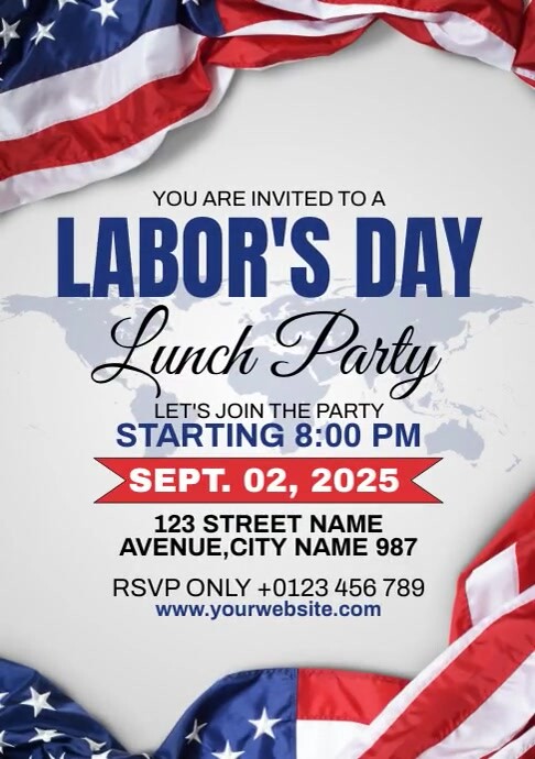 Plantilla de Labor Day Lunch Party Ads | PosterMyWall