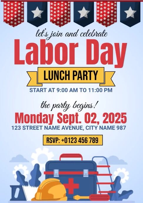 Labor Day Lunch Party Template | PosterMyWall