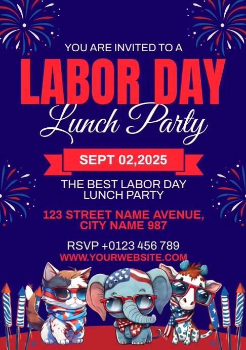 Labor Day Lunch Party Template | PosterMyWall