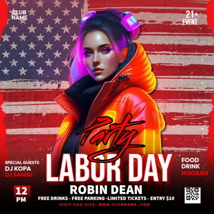 Labor Day Night Party Flyer Template | PosterMyWall