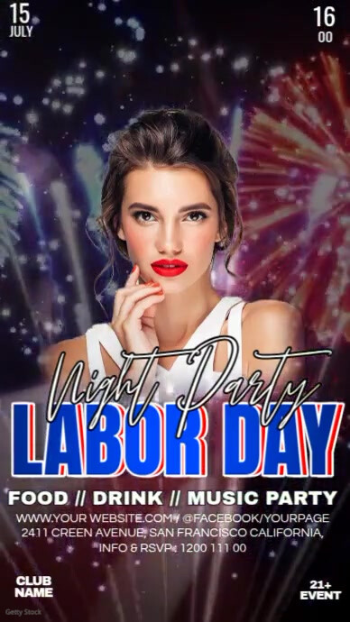 Copy of Labor Day Night Party Video | PosterMyWall
