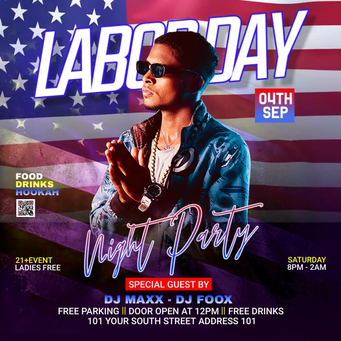 labor day night party video flyer Template | PosterMyWall