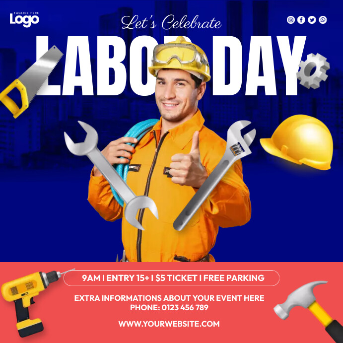 Labor Day Party Ads Template | PosterMyWall