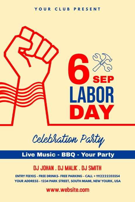 Labor day party Banner Template | PosterMyWall