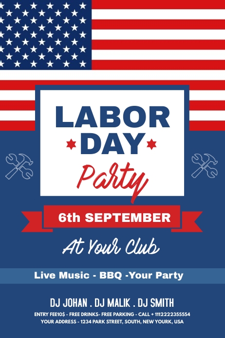 Labor Day Party Banner Template | PosterMyWall