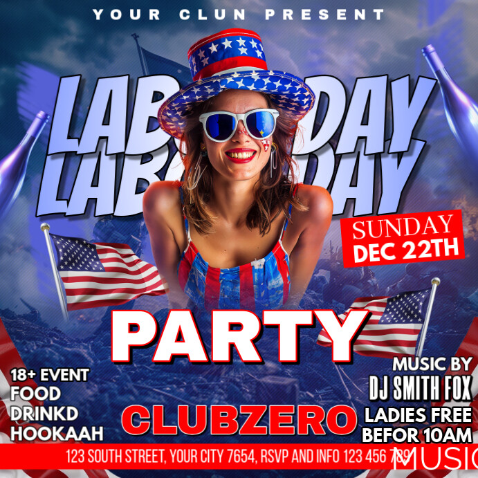 LABOR DAY PARTY Template | PosterMyWall
