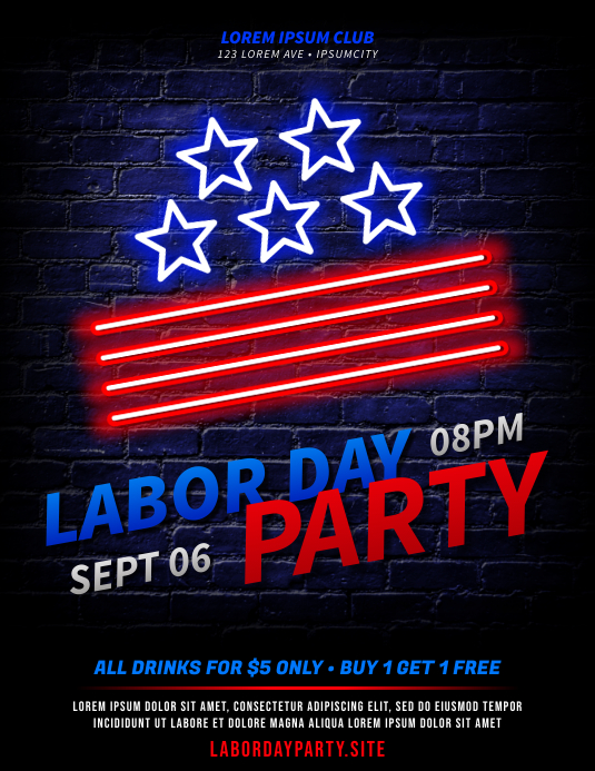 LABOR DAY PARTY FLYER Template | PosterMyWall