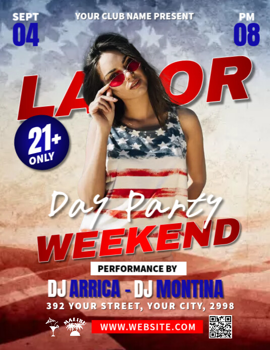 Labor Day Party Night Template | PosterMyWall